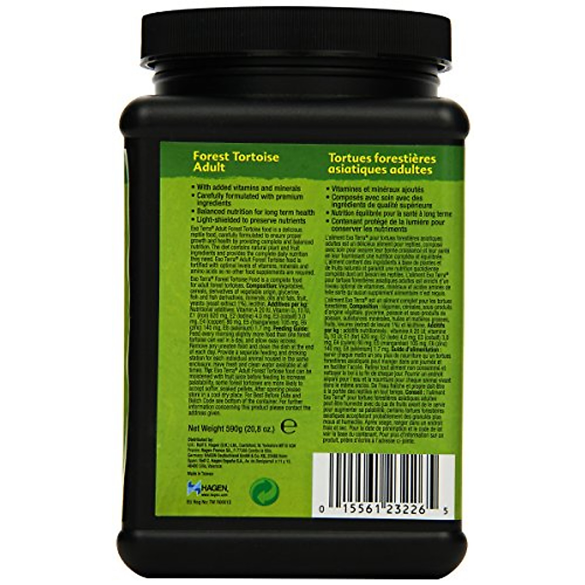 Exo Terra Forest Tortoise Food, Soft Pellets for Reptiles, Adult, 20.8 Oz., PT3226