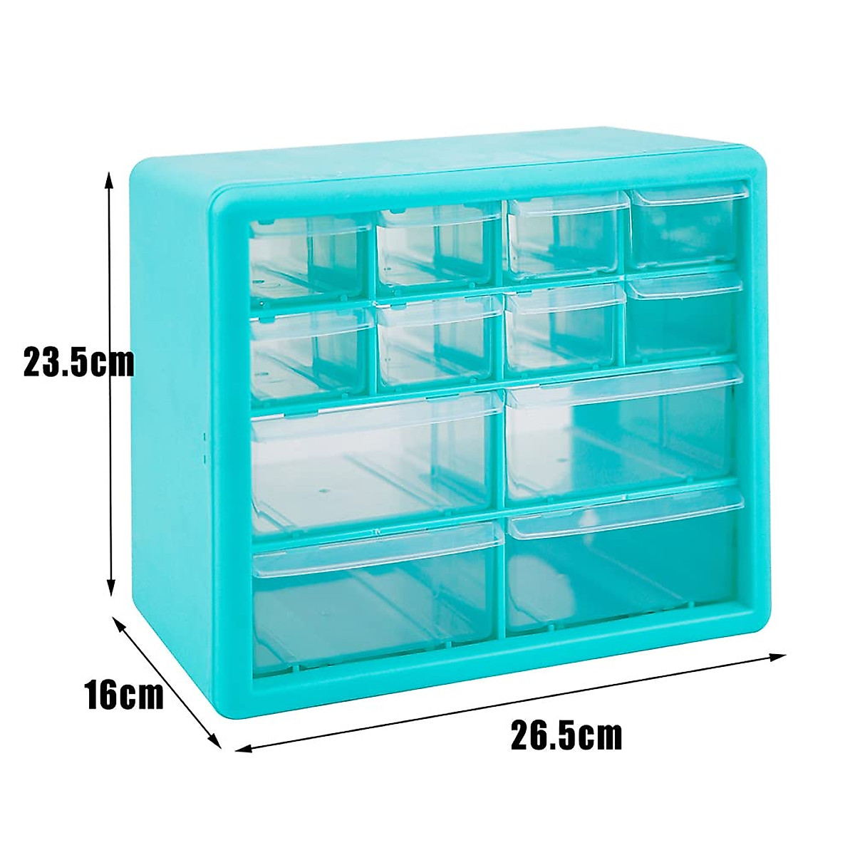 Desk Storage Organizer with 12 Drawers, Stackable Desktop Craft Drawer Cabinet, Plastic Desk Storage Box Caddy for Art DIY, Craf Jewelry, Washi Tape, Makeup, Office Supplies