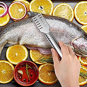 4 Pieces Fish Scaler Remover Fish Scaler Brush Set Stainless Steel Sawtooth Scarper Remover with Ergonomic Handle for Kitchen Tool Faster and Easier Fish Scales Skin Removing Peeling