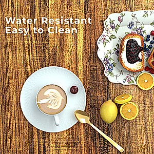 GreenForest Coffee Table with Round Corner, Farmhouse Center Table with 2-Tier Storage Shelf X-Frame Design for Living Room, 39 inch Walnut