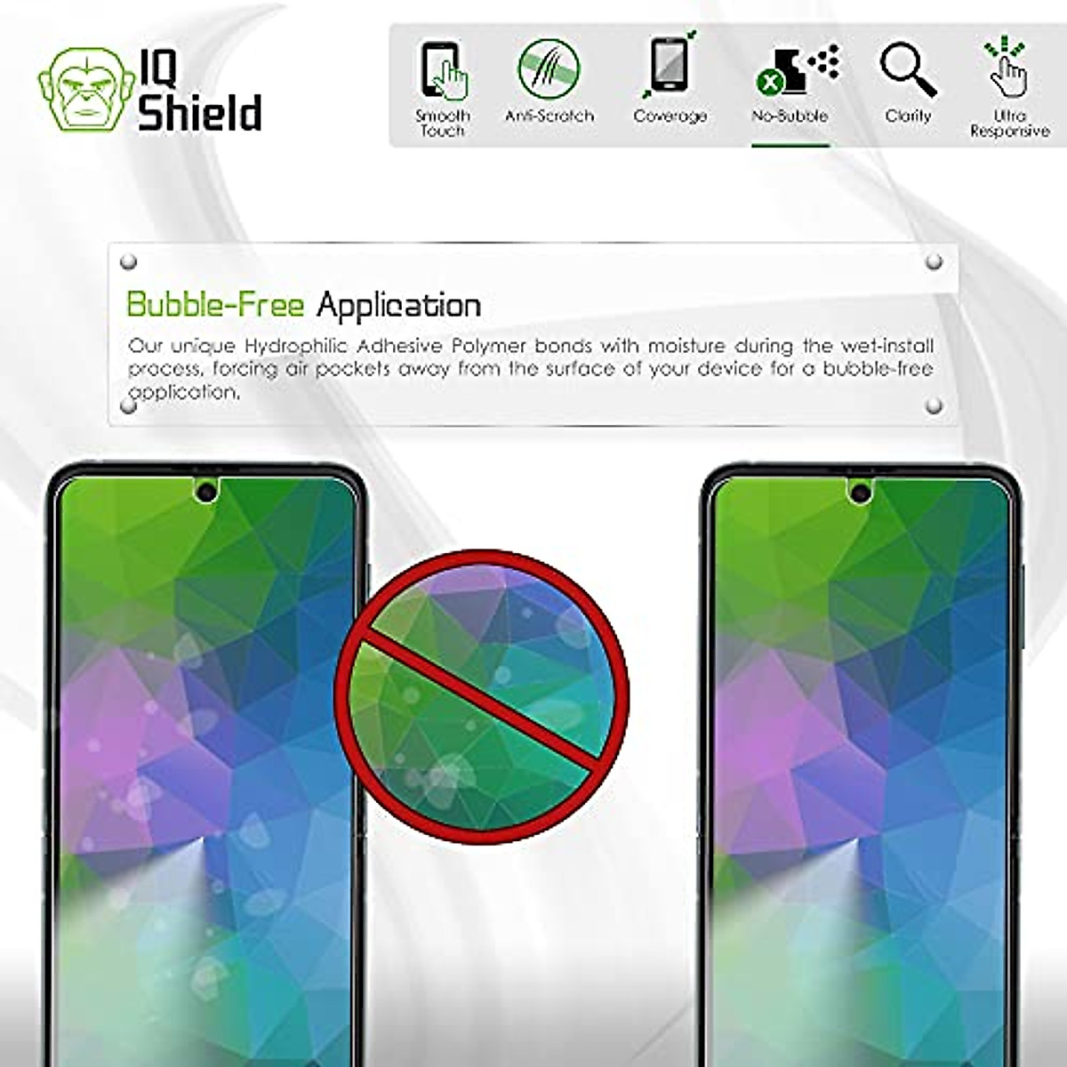 IQShield Screen Protector Compatible with Samsung Galaxy Z Flip 3 (2-Pack) Anti-Bubble Clear Film
