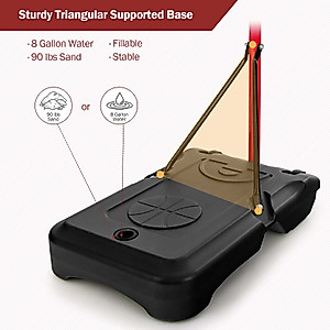 Giantex Portable Basketball Hoop Adjustable Height 6.5-8.5 FT, Backboard System Stand with 2 Wheels, Fillable Base, Weather-Resistant Nylon Net, Basketball Goal Indoor Outdoor for Kids Youth