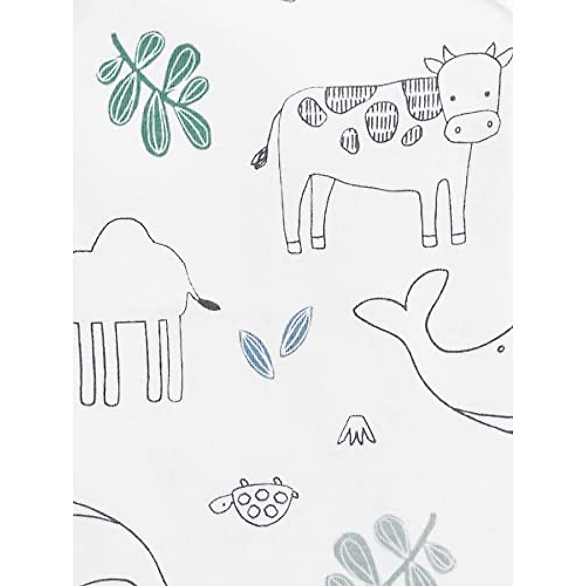 Simple Joys By Carter's Unisex Baby 6-pack Short-sleeve Bodysuit Shirt, Animal/Rainbow/Stripe/Text Print, 3-6 Months US