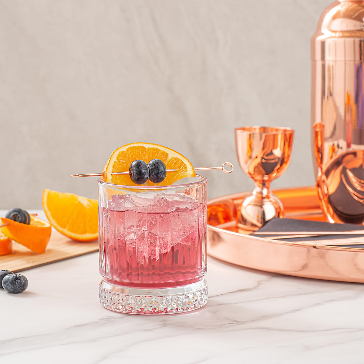 Restaurantware 4.5-inch Stainless Steel Cocktail and Martini Picks: Perfect for Professional Bars or At Home Use - Copper Plated Skewer For Fruit or Olive Garnishes - 10ct Toothpicks