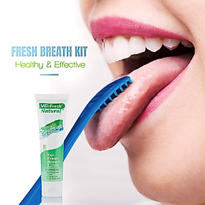 Fresh Breath Kit for Bad Breath - Tongue Scraper & Cleaner with Cleaning Gel – All Natural Treatment