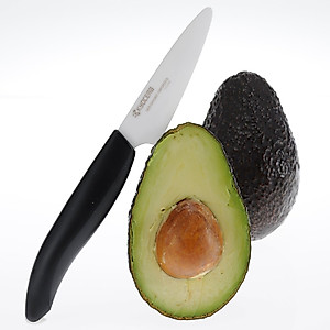 Kyocera Advanced Ceramic Revolution Series 3-inch Paring Knife, Black Handle, White Blade
