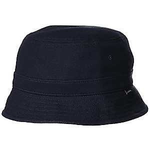 Lacoste Mens Solid Little Croc Pique Bucket Hat, Abysm, Medium-Large