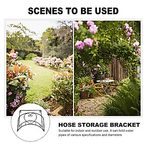DOITOOL Hose Wrought Iron Frame Wall Hose Holder Iron Garden Hose Holder Hose Hanger Wall Hose Hook Garden Water Hose Holder Garden Hose Stand Water Hose Storage Hanger Soft Hose Work car