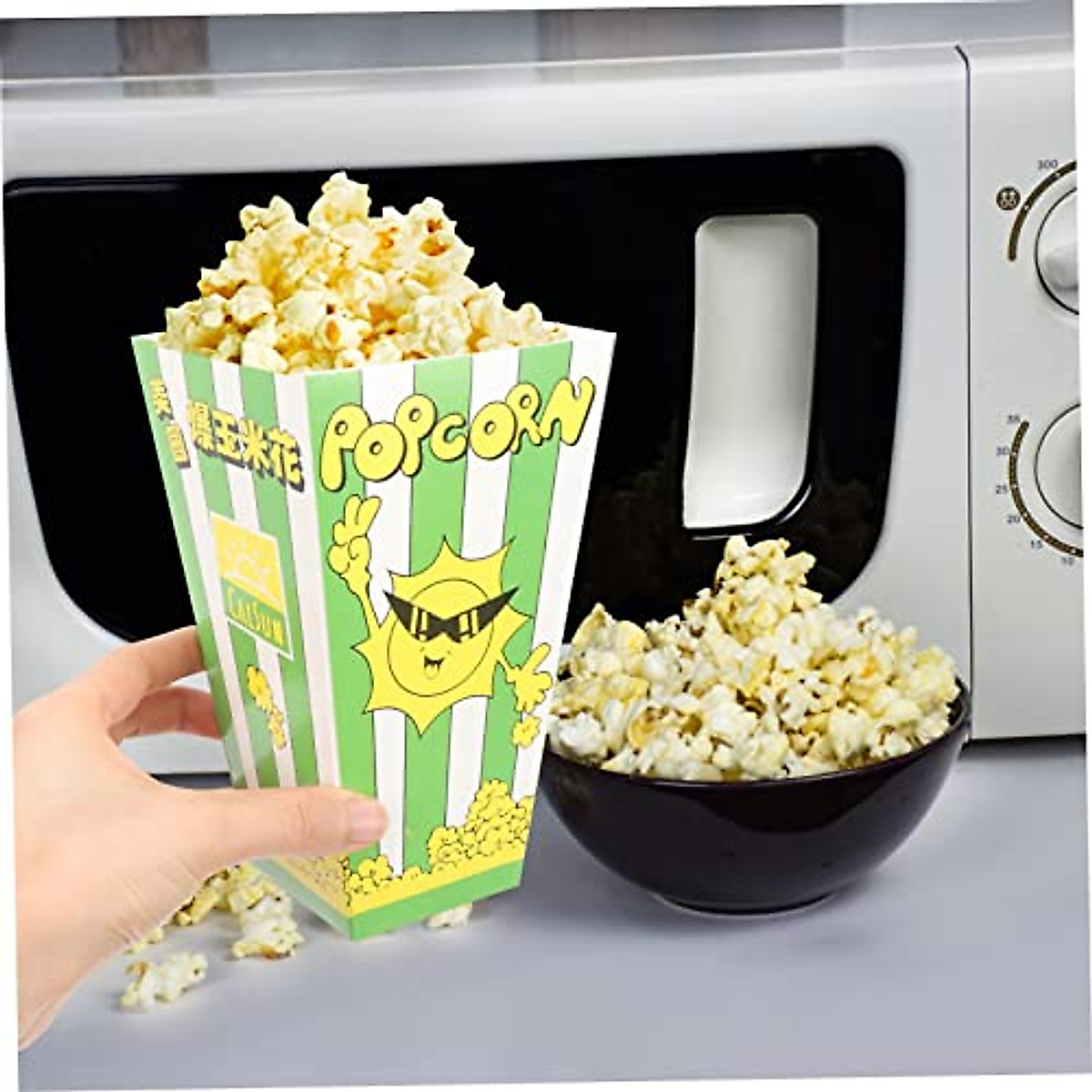 100pcs Popcorn Boxes Candy Popcorn Disposable Snack Containers Food Containers Disposable Popcorn Packaging Boxes Popcorn Bowls for Family Movie Night Paper Popcorn Boxes Set Gift
