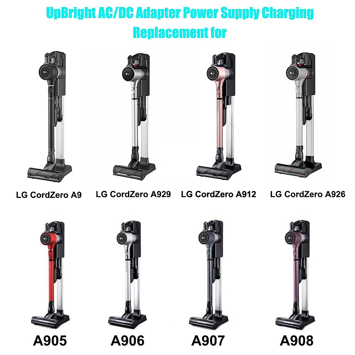 UpBright 29.4V AC/DC Adapter Compatible with LG CordZero A9 Cord Zero A 9 A907GMS A905RM P9 25.55V Vacuum Cleaner Vac ADC-30FSA-30 29430EPCU 29430EPG EAY64470407 EAY64470404 1.0A Power Battery Charger