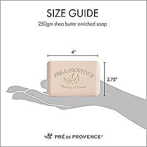 Pre de Provence Artisanal Soap Bar, Enriched with Organic Shea Butter, Natural French Skincare, Quad Milled for Rich Smooth Lather, Lavender, 8.8 Ounce