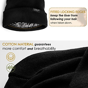 Satin Lined Winter Beanie Hats for Women Knitted Watch Hat with Silk Lining Unisex Solid Skull Cap