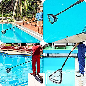 YSBER Pool Skimmer (Total 99" Leaf Skimmer with Telescopic)-Adjustable Heavy Duty Pool Leaf Rake Net-Swimming Pool Cleaner Supplies for Cleaning Swimming Pool Pond and Fine Mesh Deep Bag
