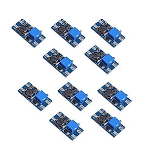 Songhe MT3608 DC-DC Step Up Boost Converter Module 2A Adjustable Voltage Regulator Board Input Voltage 2V-24V to 5V-28V Output Voltage for Arduino 10PCS