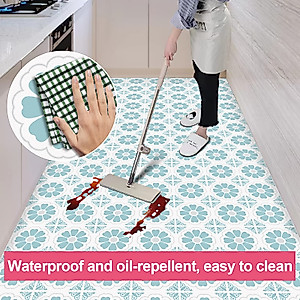 Peel & Stick Floor Tiles Vinyl Flooring 8"x8", Suitable for Wall, Floor, Kitchen, Bathroom, Pet House 10 Sheets (8x8 inches, Tamensa Encaustic, 10)