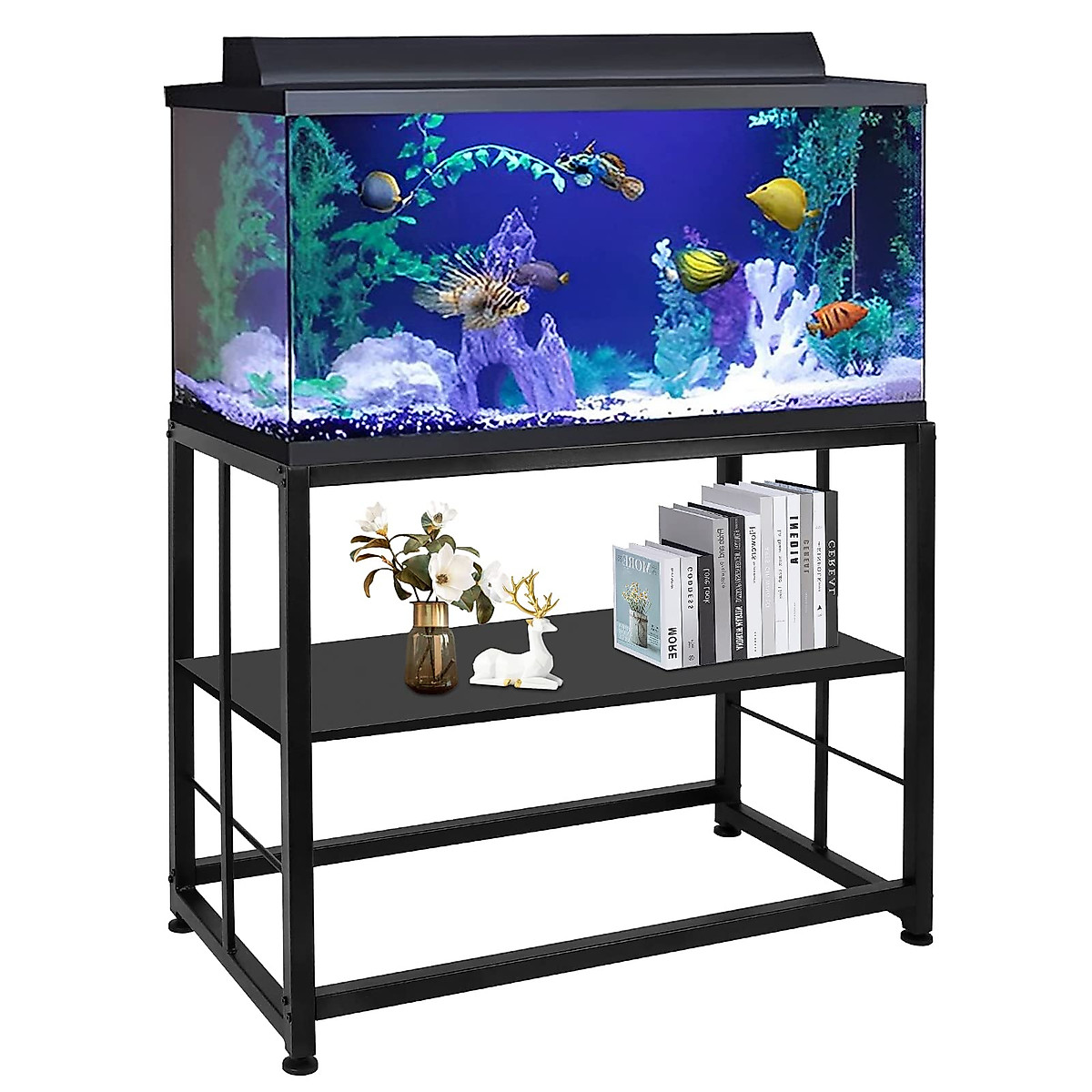 ZOMOFEW Metal Aquarium Stand, 40 Gallon Fish Tank Stand , Double-Layer Detachable Design, Easy To Assemble,Suitable for Home Fish Tank, Landscape Fish Tank And Oceanarium（Tank not included）