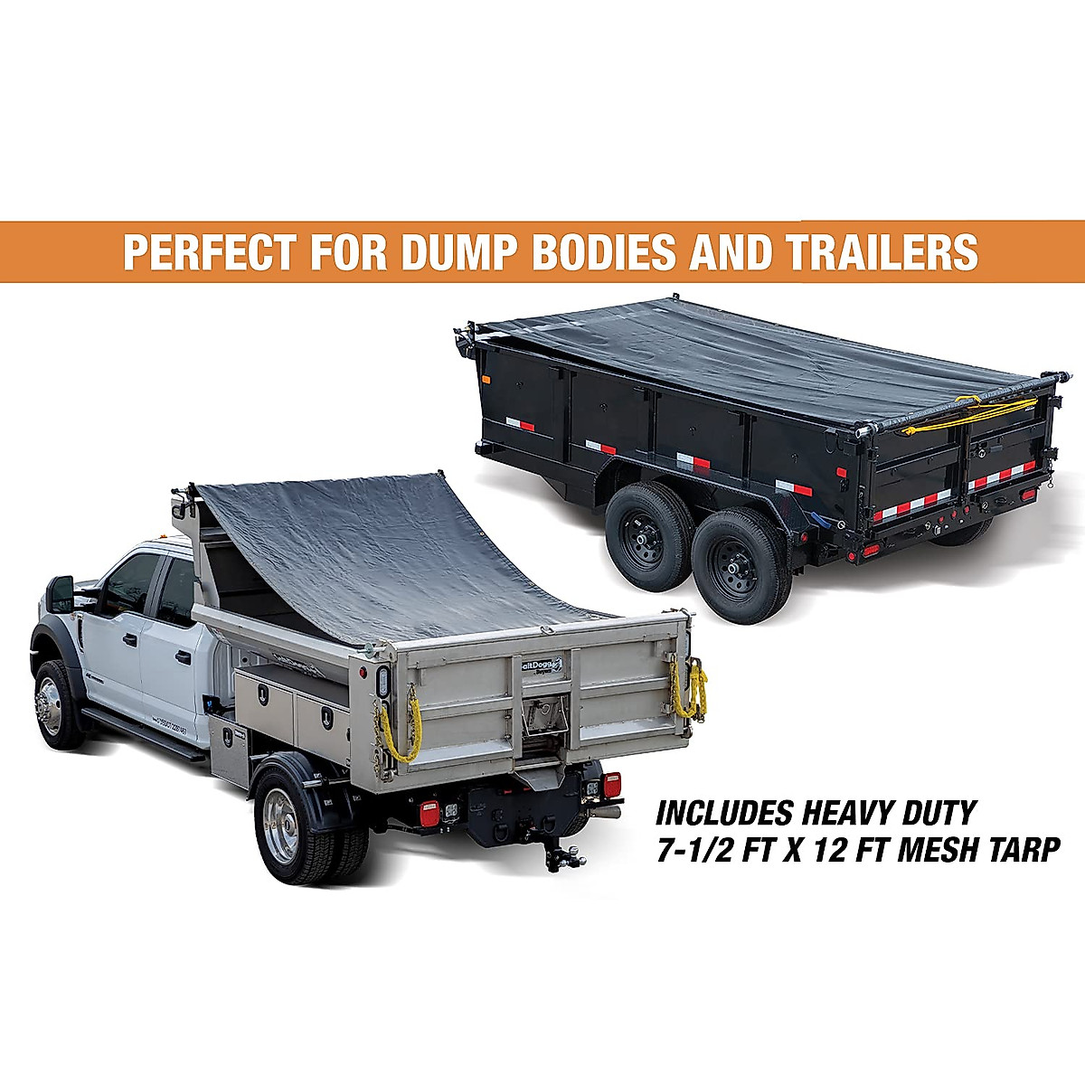 Buyers Products DTR7012 Aluminum Tarp System with Mesh Tarp, 7 x 12 Feet