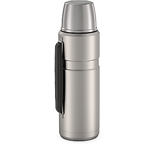 THERMOS Stainless King 40 Ounce and 68 Ounce Vacuum-Insulated Beverage Bottles, Matte Steel