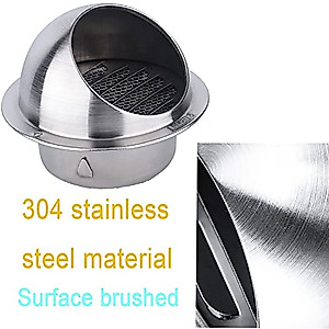 MBROS Wall Vent Outlet, Roof Ventilator, Louvered Vent Hood, 70mm, 80mm, Fine Workmanship, Simple Style, The Top is Hemispherical, Ideal for Bathroom Exhaust Fans, Kitchen Hoods, Garages, Sheds