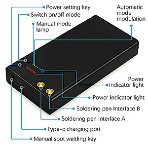 Spot Welder Rechargeable Upgraded Enhanced Spot Welding Machine 6700Mah Battery for Energy Storage Protable Spot Welding Equipment with USB Fast Charging