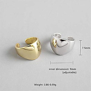 Minimalist Polished Ear Cuff Helix Cartilage Clip on Earring for Women 925 Sterling Silver Small Hoop Wrap Earrings Non-Pierced Ear Adjustable Unisex Jewelry 1 Piece (Silver)