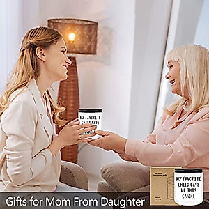 Gifts for Mom, Birthday Gifts for Mom from Daughter Son, Funny Mothers Day Thanksgiving Christmas Gifts for Mom New Mom First Time Mom Grandma- My Favorite Child Gave Me This Candle (White, Lavender)
