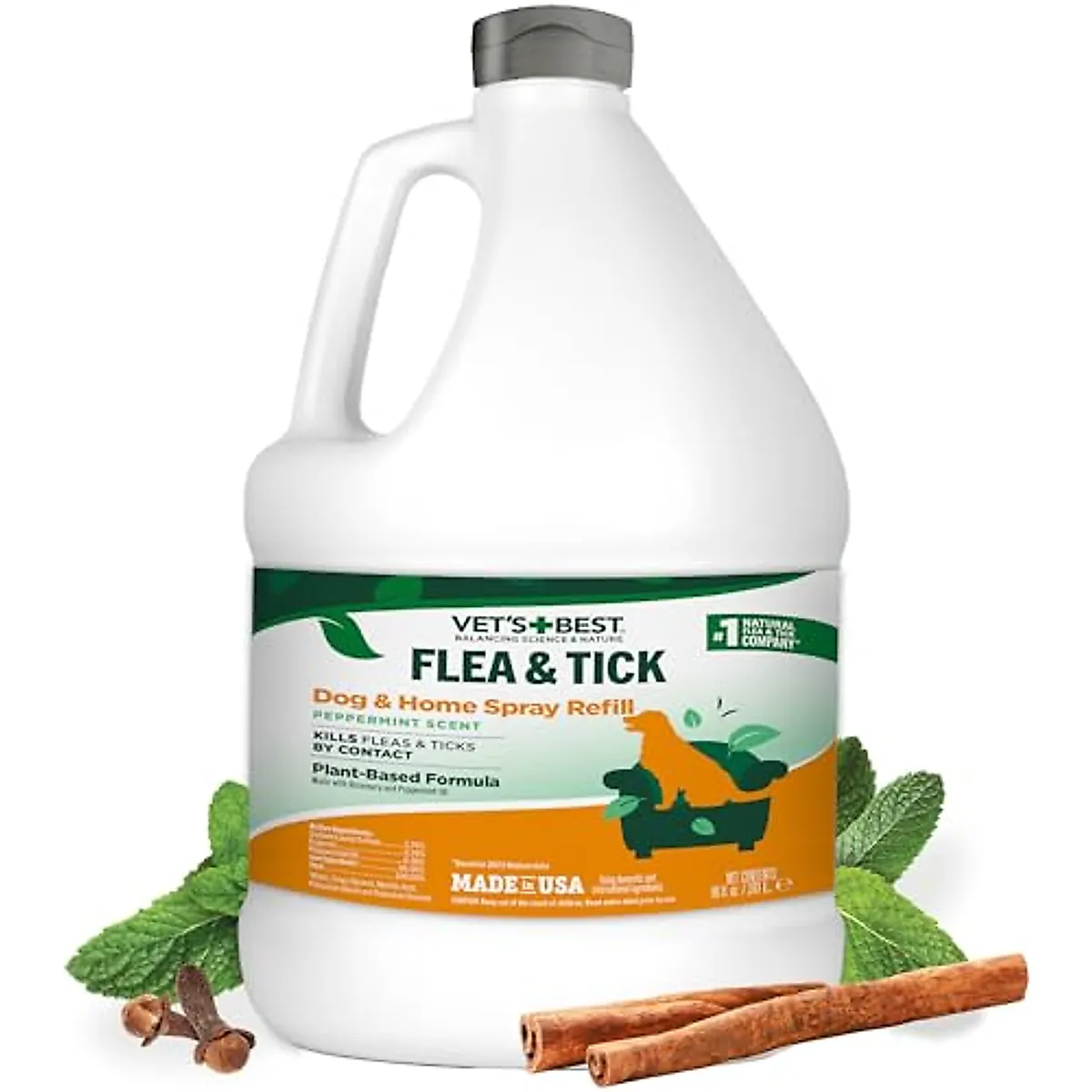 Vet's Best Flea and Tick Home Spray | Flea Treatment for Dogs and Home | Flea Killer with Certified Natural Oils | 96 Ounces Refill
