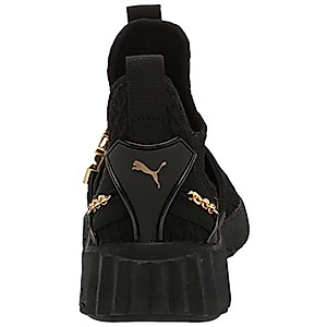 PUMA Women's Defy Mid Cross Trainer, Black-Gold, 10