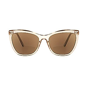 Sofia Vergara x Foster Grant Women's Sofia SunReaders Segment Style Cat-Eye Reading Glasses, Shiny Crystal Blush, 56 mm + 2.5