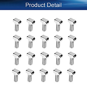 Yinpecly 20Pcs M6x16mm T Slot Bolts Drop-in Bolt Hammer Head Bolt Carbon Steel for 30 Series European Standard T-Slot Aluminum Extrusion Profile