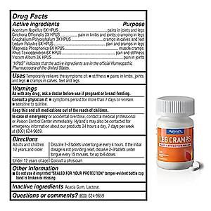 Hyland's Relax Calf and Foot Cramps, 100 Tablets each (Value Pack of 3)