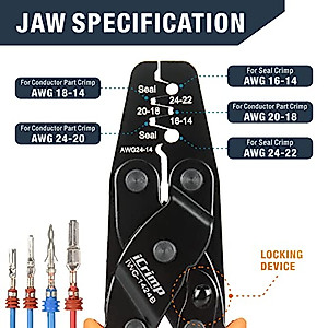 iCrimp Closed Barrel Crimper, Stamped Contacts Crimper and Weather Pack Terminal Crimper Tool Kit w/Extraction Tools-12pcs included