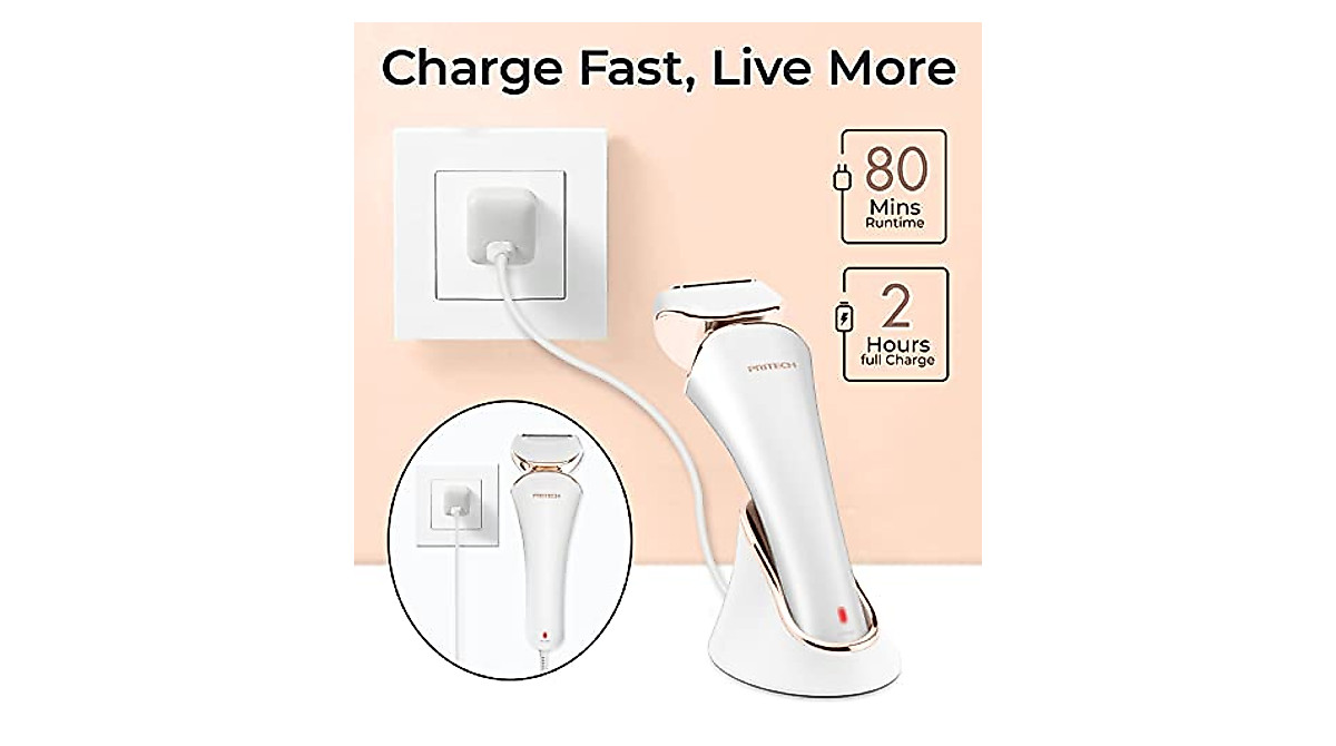 PRITECH Women's Electric Shaver - Rechargeable & Cordless