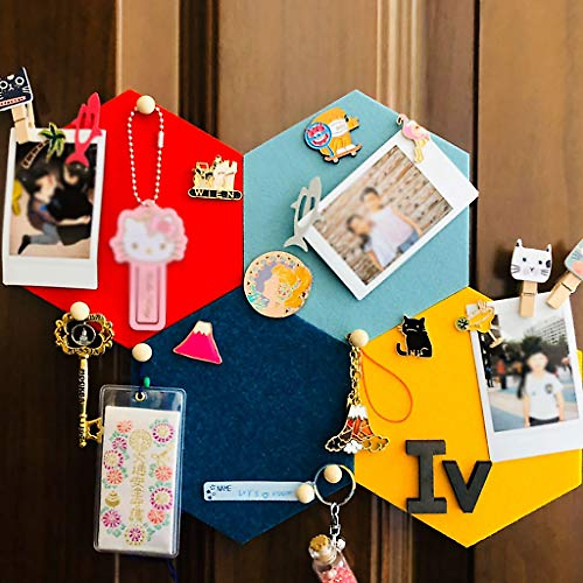 Geometric Pattern Felt, Wall Sticker memo Note Board, Photo Message Display Board, Multi-Purpose Home Decoration Board