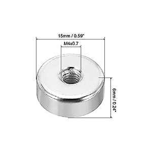 PATIKIL M4x0.7 Cap Nut, 10 Pack Acorn Nut Screw Cap Insert Bolt Cover Flat Female Thread Decorative Hardware Fittings Lamp Light Fixtures Silver Tone