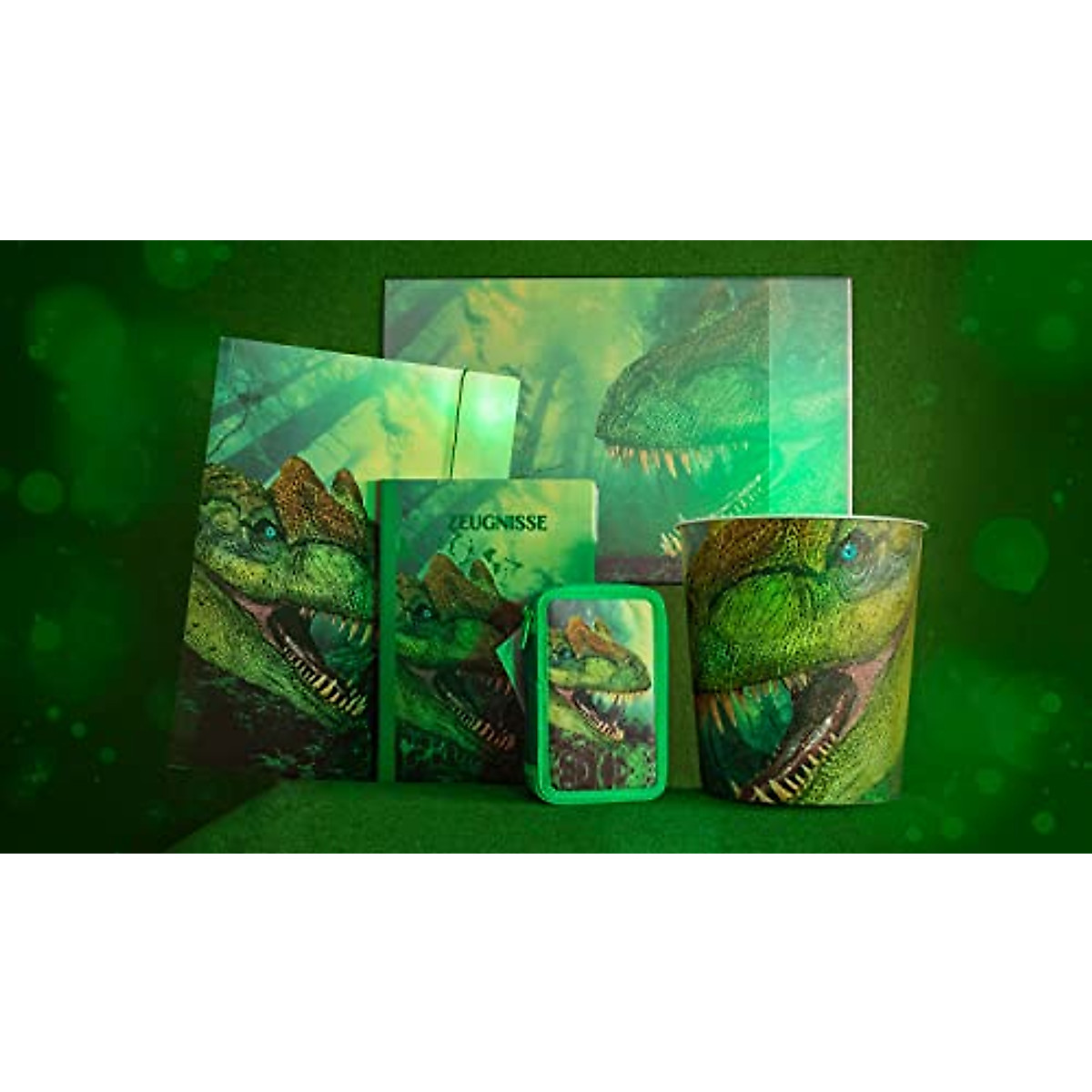 Idena 11545 - Children's Waste Paper Basket, Dinosaur Motif, 9 Litre Capacity, Polypropylene, Rubbish Bin for Children