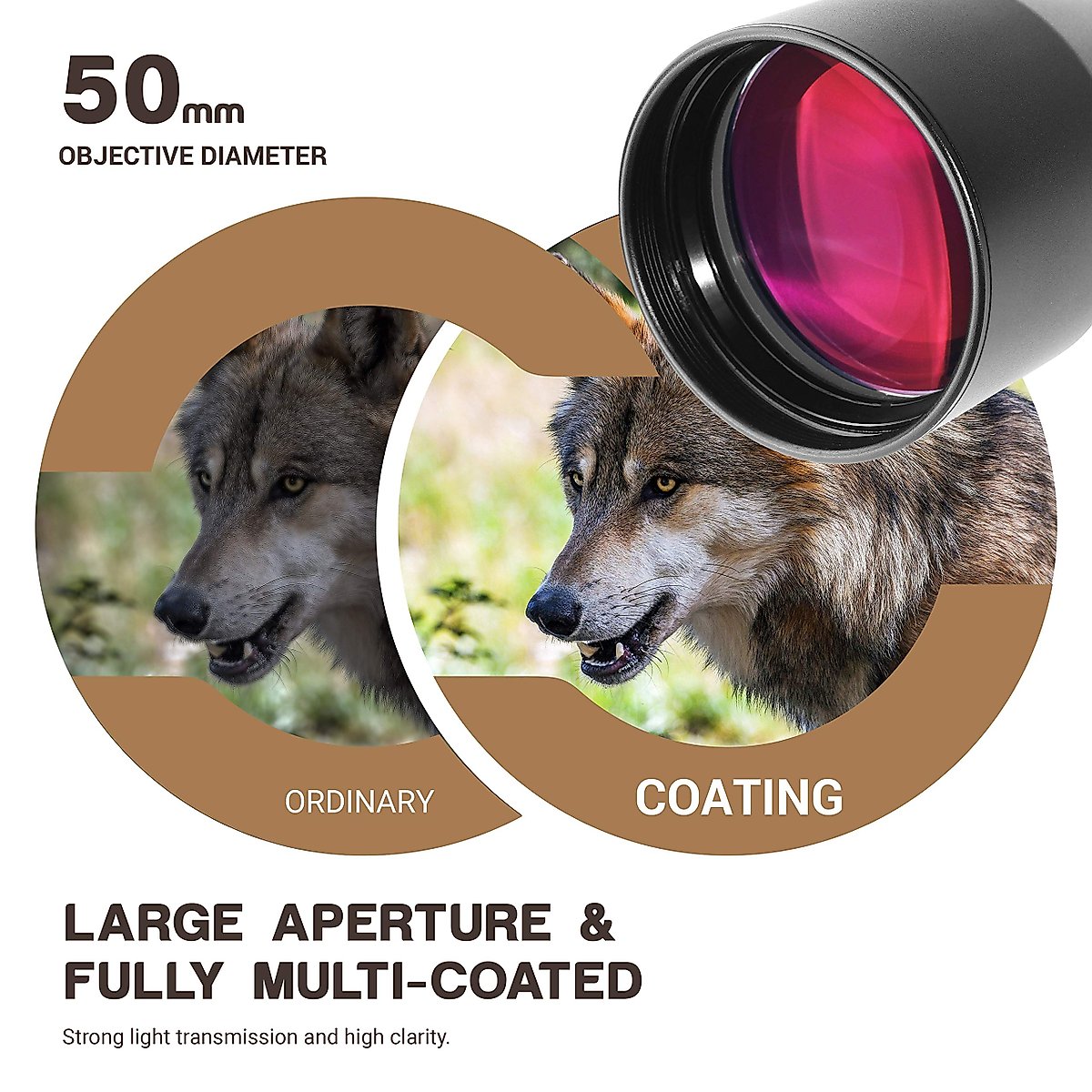 ESSLNB 3-9x50mm Airsoft Scope with Red Dot Illuminated Crosshair Reticle Riflescopes for Hunting&Shooting with Locking/Hold Zero Turrets and 2 Free Mount Rings