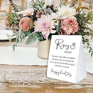 Bridal Shower Ring Game, Ring Hunt Bridal Shower Game 30 fake rings, bridal shower decorations, wedding games, bachelorette party games for guests - RH13