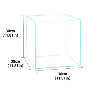 Fzone 7 Gal Rimless Low Iron Fish Tank Nova Clear Ultra-White 45° Mitered Edges Translucent Glass Anata Series Aquarium w/Black Foam Leveling Mat(S30C)