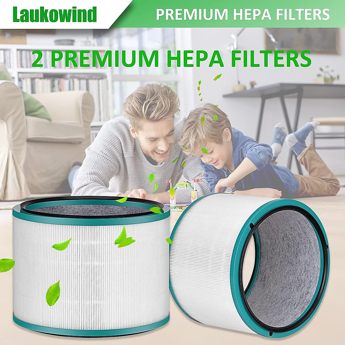 Air Purifier Filter Replacements for Dyson HP01, HP02, DP01 Desk Purifiers, HEPA Filter Compatible with Dyson Desk Purifier, Air Purifier Filter Replacement, Compare to Part # 968125-03, 2 Pack