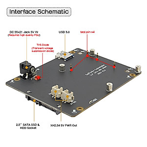 Geekworm for Raspberry Pi 4 SATA Storage, X825 V2.0 2.5 inch SATA HDD/SSD Expansion Board UASP Supported Compatible with Raspberry Pi 4 Model B 1GB/2GB/4GB/8GB Only(Not Include Raspberry Pi)