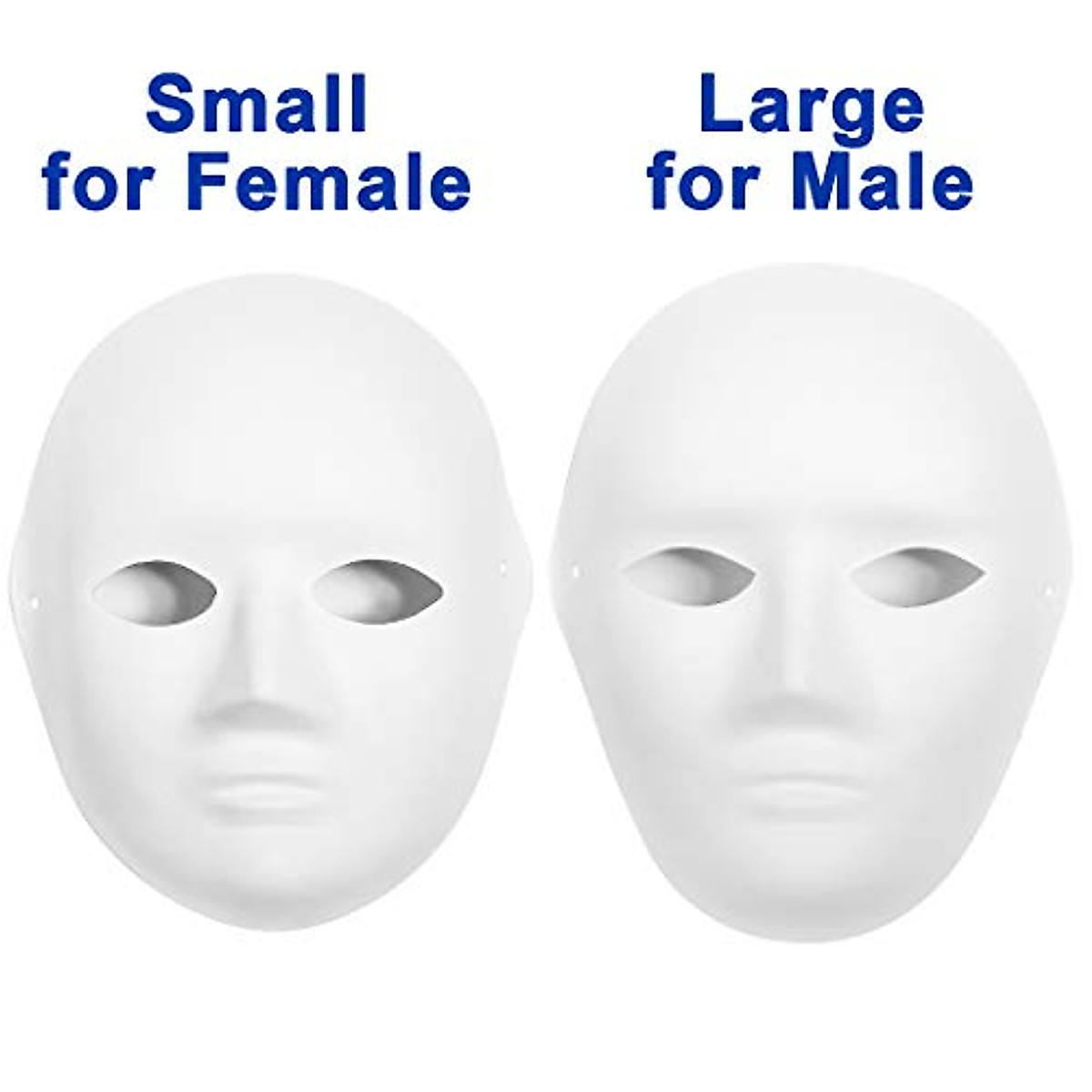 CALPALMY 30 Pack 2 Sizes Paper Mache Masks - Create Artistic Craft Projects from Wall Decorations to Theater and Halloween Costumes; Party, Masquerade Parties and Classroom Art