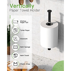 Adjustable Self-Adhesive Paper Towel Holder Under Cabinet, Under Counter Paper Towel Holder Wall Mount for Kitchen Bathroom Organization Storage, Adhesive and Screws, Extendable 7.5" to 14"