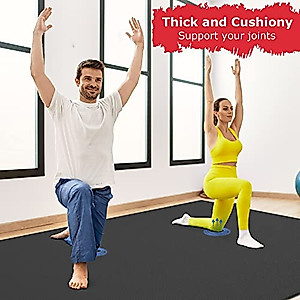 Elevens Large Exercise Mat 9 x 6 ft 7mm Thick Premium Ultra-Durable Non-Slip Workout Mat for Home Gym Flooring, Ideal for Cardio, Fitness, Non-Toxic, Non-Slip Barefoot Exercise Yoga Mat black