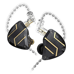 CCA C10PRO in-Ear Monitors, 4BA+1DD Hybrid HiFi Stereo Sport IEM Wired Earphones/Earbuds/Headphones with Detachable Cable 2Pin for Musician Audiophile (Black Without Mic)