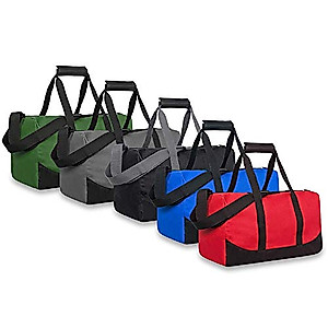 30 Liter, 17 Inch Canvas Duffle Bags for Men and Women – Travel Weekender Overnight Carry-On Shoulder Duffel Tote Bags (Blue)