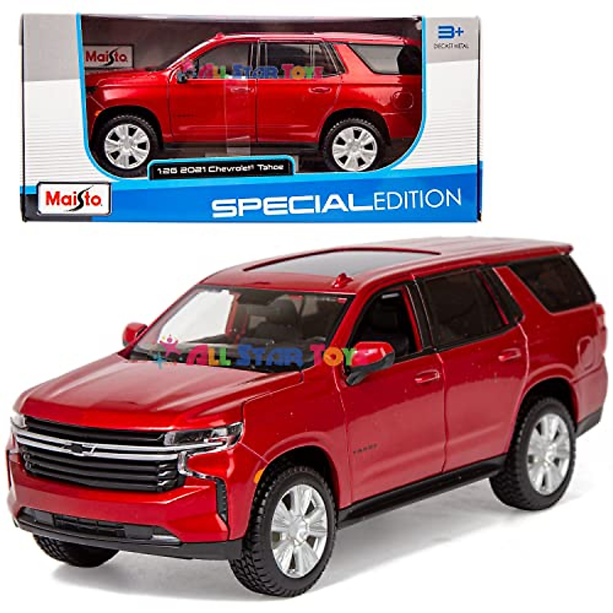 Maisto 2022 Chevy Tahoe 1:26 Scale Diecast Model 31533 (Red)