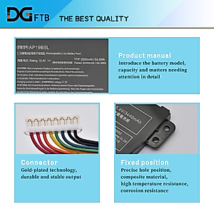 Laptop Battery Replacement for for ACER Aspire 5 A515-43 A515-43G A515-52 A515-52G Swift 3 SF314-42 SP314-21N-R5FR Vero AV15-51 Series KT.0040.5010 KT00405010 4ICP5/61/71 (15.4V 54.6Wh/3550mAh) 51KD7