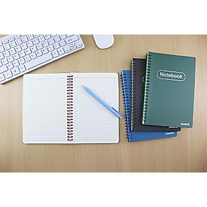 Aacehlh Spiral Notebook Set of 4, A5 College Ruled Lined Journal/Notebook,5.7'' x 8.3'',80 Sheets Per Notebook,Writing Journals for Work, Office & School Supplies. (Blue,Brown,Green,Wine red)