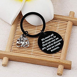 BAUNA Theatre Kechain Muse Comedy Tragedy Mask Actor Actress Keychain(bl)